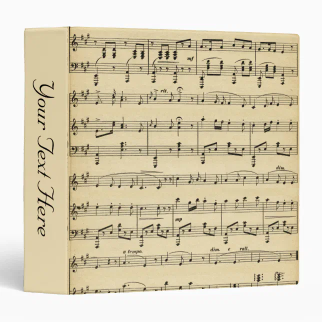 Antique Sheet Music Personalized 3 Ring Binder | Zazzle