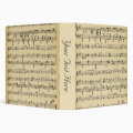 Antique Sheet Music Personalized 3 Ring Binder | Zazzle