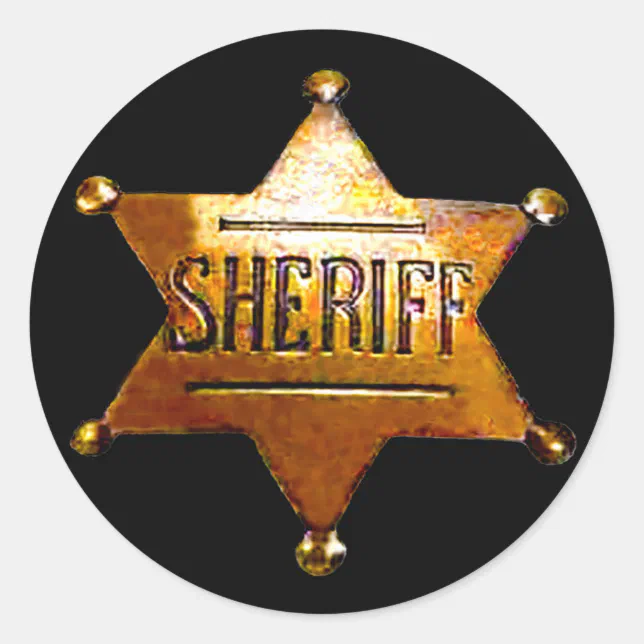 Antique Sheriff's Badge Classic Round Sticker | Zazzle