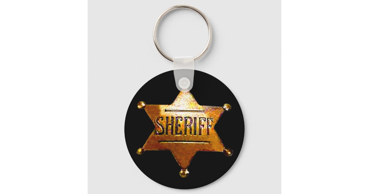 Antique Sheriff's Badge Keychain | Zazzle