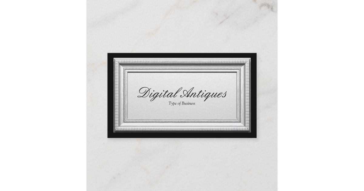 Antique Silver Picture Frame Business Card | Zazzle