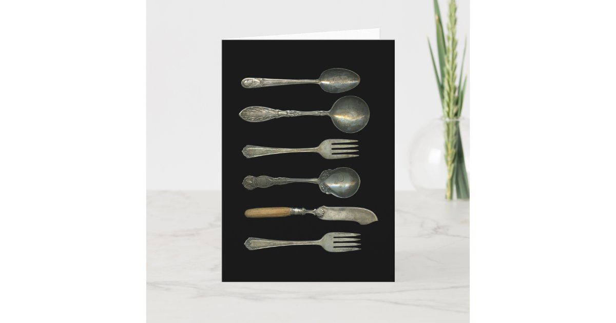 Antique Silverware Card | Zazzle