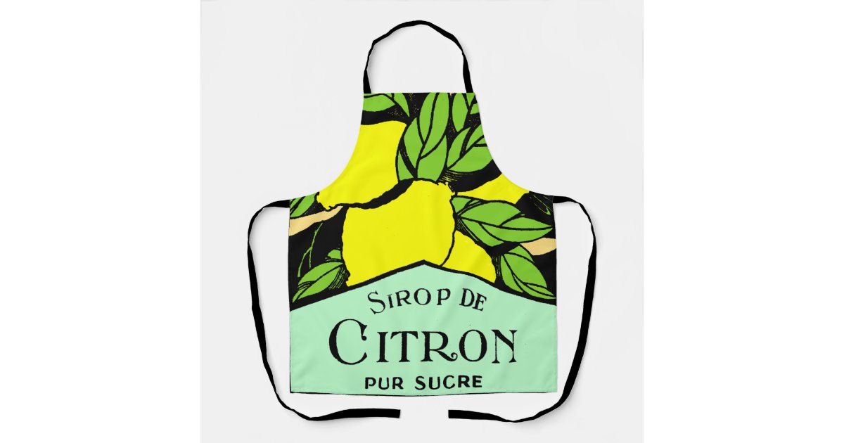 Antique Sirop de Citron Lemons Advertising Poster Apron | Zazzle