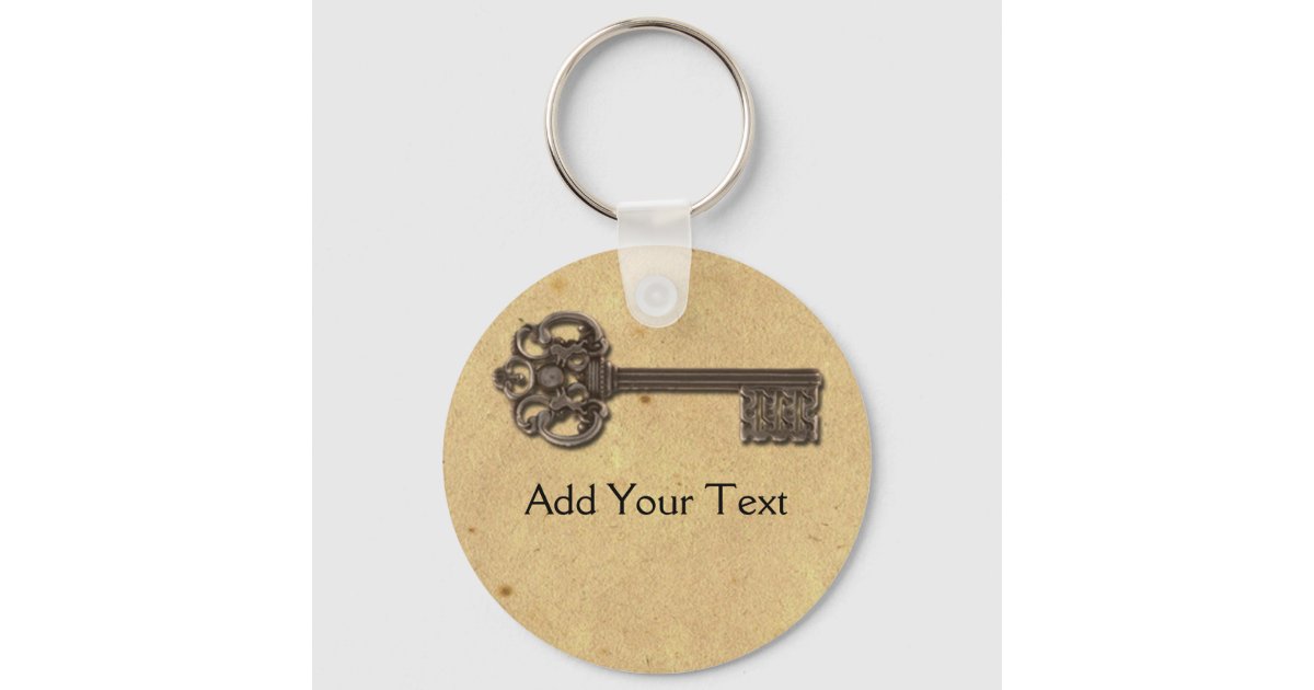 Antique Skeleton Key Keychain | Zazzle