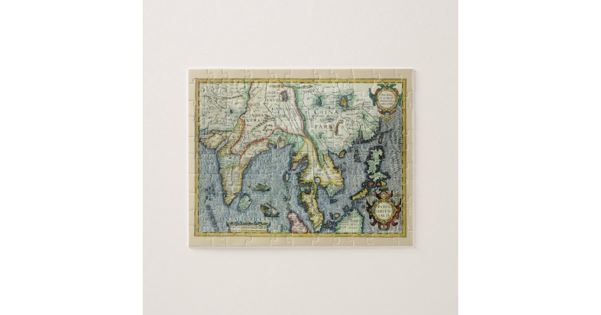 Antique Southeast Asian Map by Mercator / Hondius Jigsaw Puzzle | Zazzle