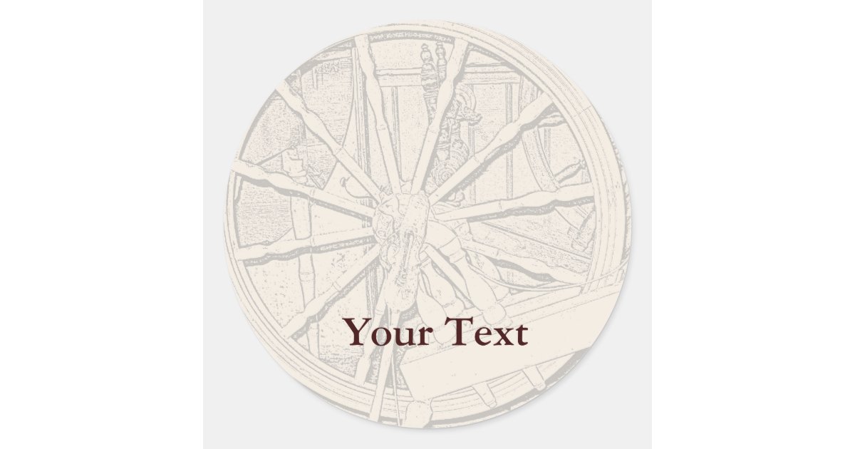 Antique Spinning Wheel Arts Craft Sticker Name Tag | Zazzle