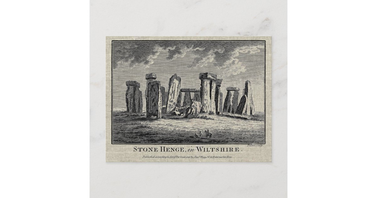Antique Stonehenge woodcut Stone Circle Engraving Postcard | Zazzle