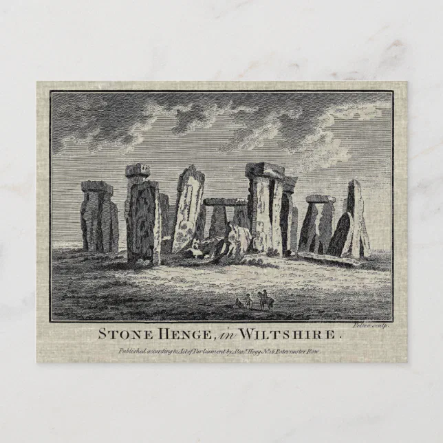 Antique Stonehenge woodcut Stone Circle Engraving Postcard | Zazzle