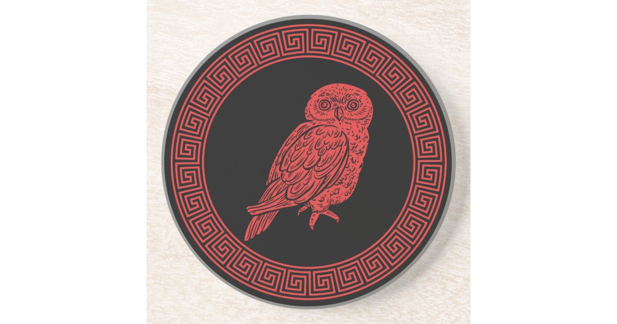 Antique Style Ancient Greek Owl Coaster | Zazzle