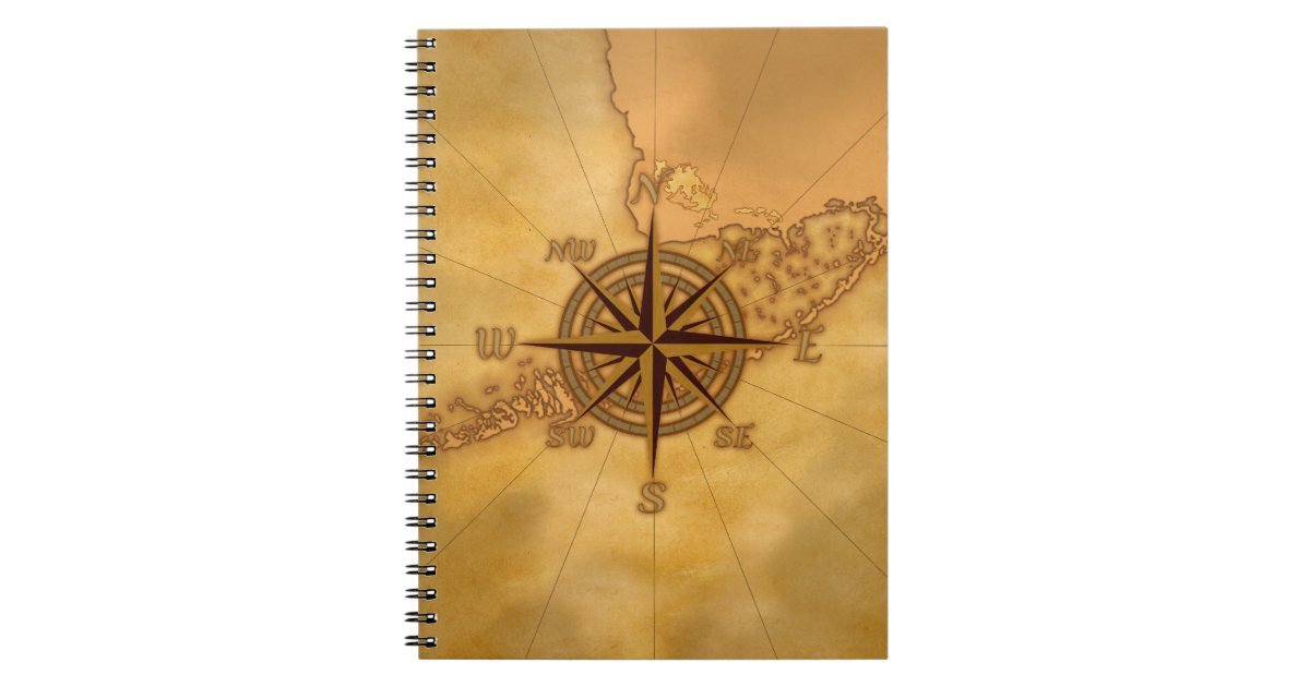 Antique Style Compass Rose Notebook | Zazzle