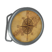 Antique Style Compass Rose Oval Belt Buckle | Zazzle