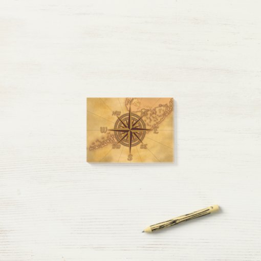 Antique Style Compass Rose Post-it Notes | Zazzle