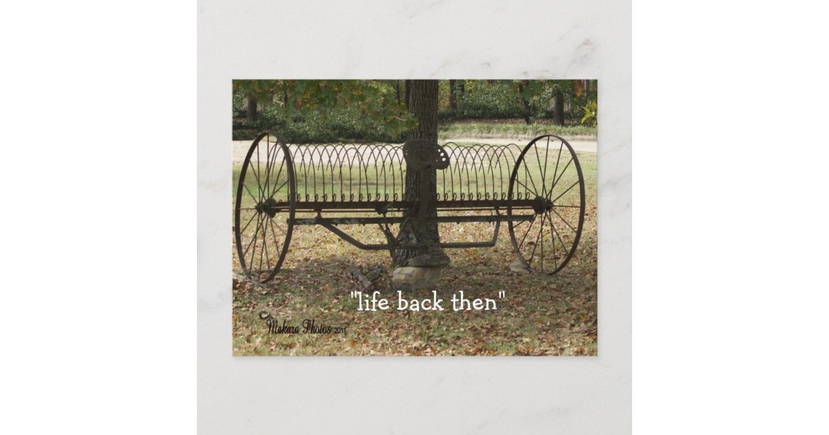 antique sulky hay rake postcard 2- customize | Zazzle