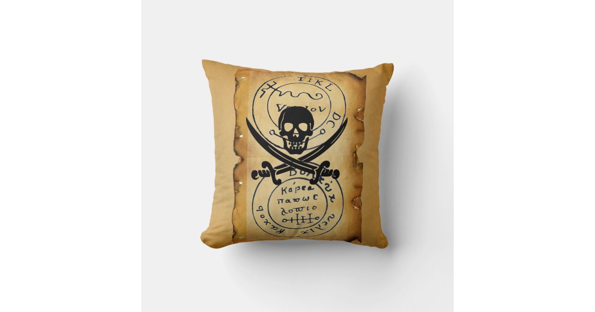 ANTIQUE TALISMAN / PIRATES TREASURE MAP THROW PILLOW | Zazzle