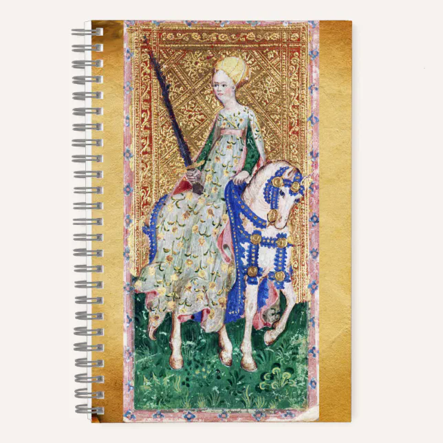 ANTIQUE TAROTS,KNIGHT AND MAID OF SWORDS NOTEBOOK | Zazzle