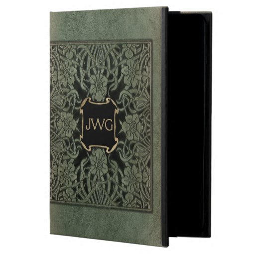 Antique Tooled Leather Monogram Book Cover | Zazzle