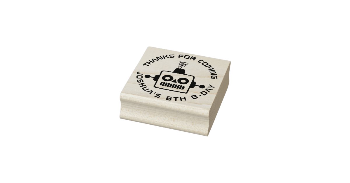 Antique Toy Robot Thank You Rubber Stamp | Zazzle