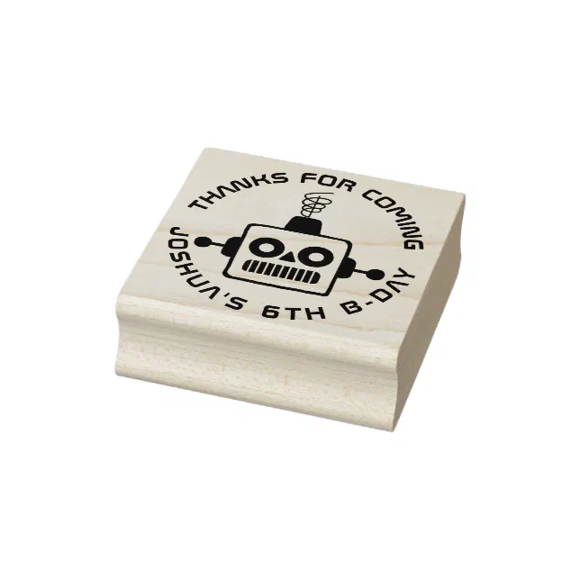 Antique Toy Robot Thank You Rubber Stamp | Zazzle