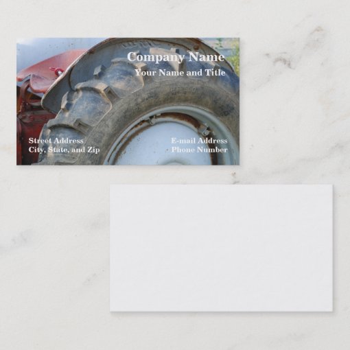 antique tractor business card | Zazzle