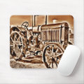 Antique Tractor Farm Equipment Classic Sepia Mouse Pad | Zazzle