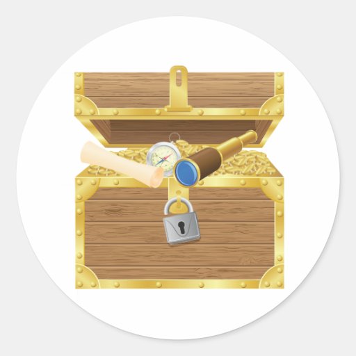 Antique Treasure Chest Stickers | Zazzle