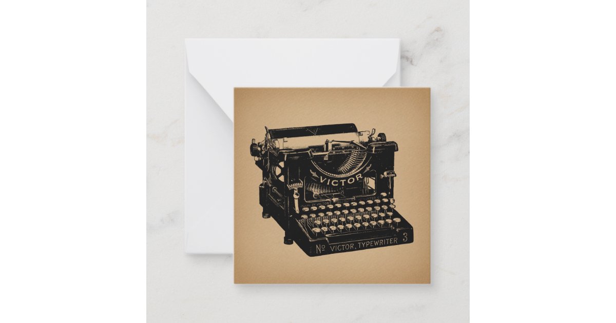 Antique Typewriter Old Fashioned Typewriter Note Card | Zazzle
