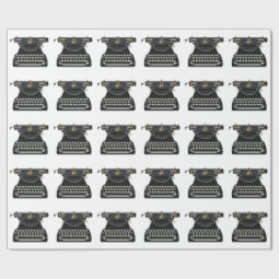 Antique Typewriter Wrapping Paper | Zazzle