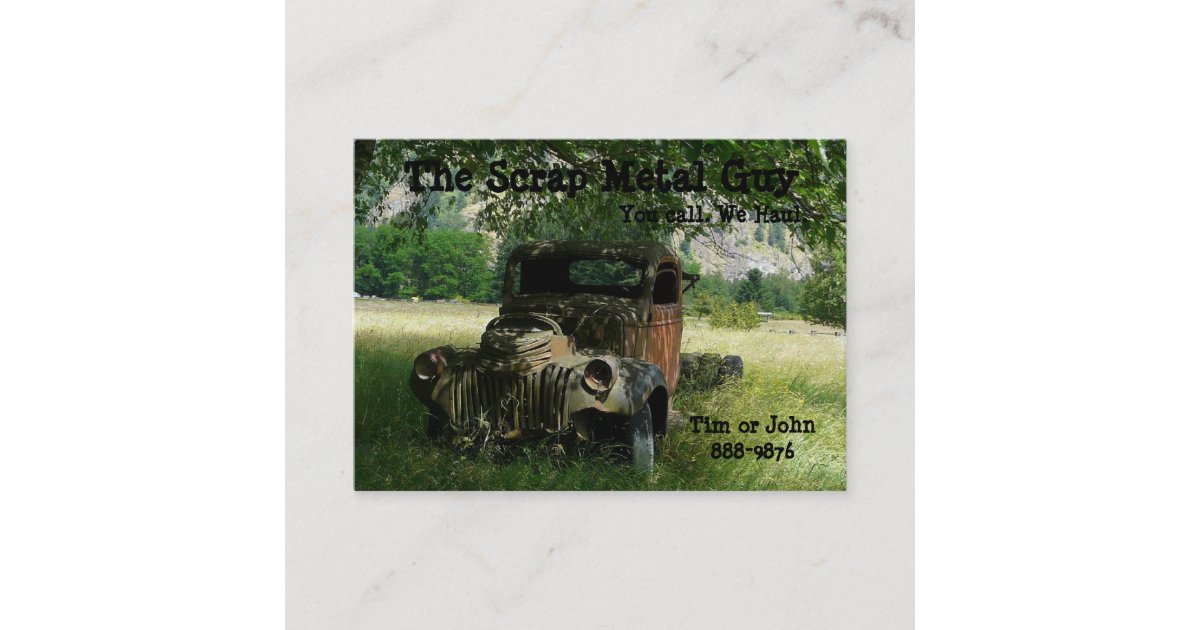 Antique Vehicle Scrap Metal Biz Business Card | Zazzle Antique Vehicle Scrap Metal Biz Business Card | Zazzle