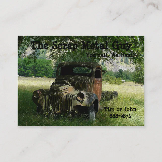 Antique Vehicle Scrap Metal Biz Business Card | Zazzle