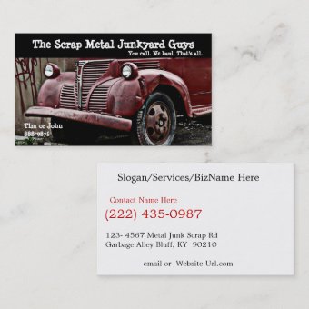 Antique Vehicle Scrap Metal Biz Business Card | Zazzle