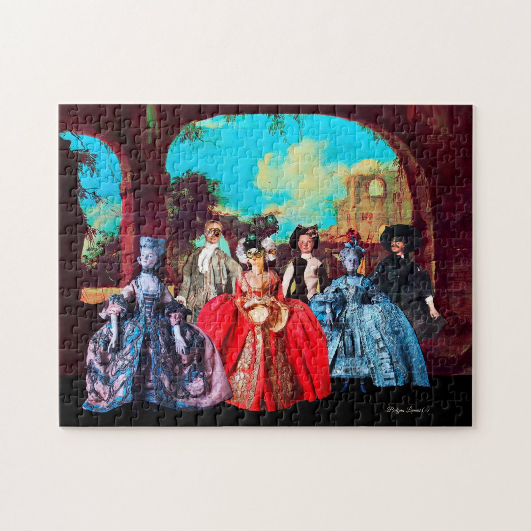 ANTIQUE VENETIAN PUPPETS MASQUERADE MASKS JIGSAW PUZZLE | Zazzle