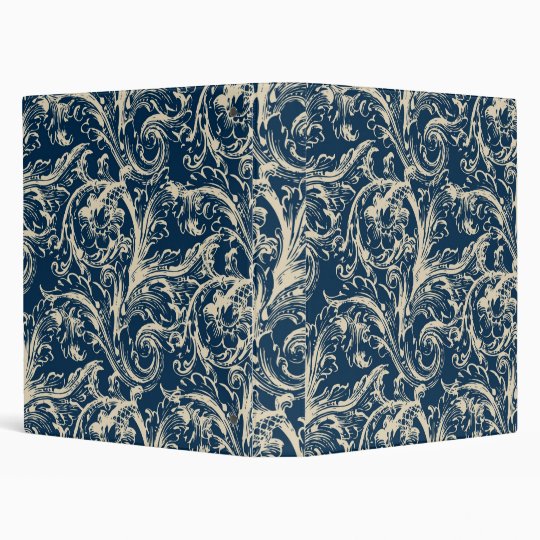 Antique Vintage Dark Blue Fabric Binder | Zazzle.com