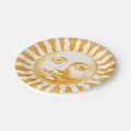 Antique Vintage Gold Yellow Sun Face Paper Plates | Zazzle