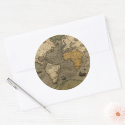 Antique, Vintage Old World Map Stickers | Zazzle