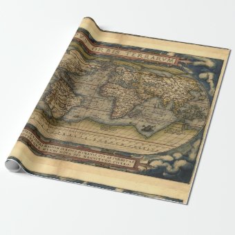 Antique Vintage World Map Atlas Decorative Roll Wrapping Paper | Zazzle