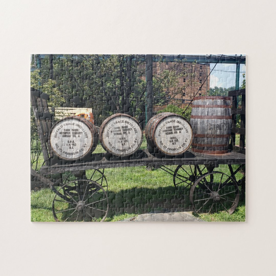 Antique Wagon with Bourbon Barrels Jigsaw Puzzle | Zazzle