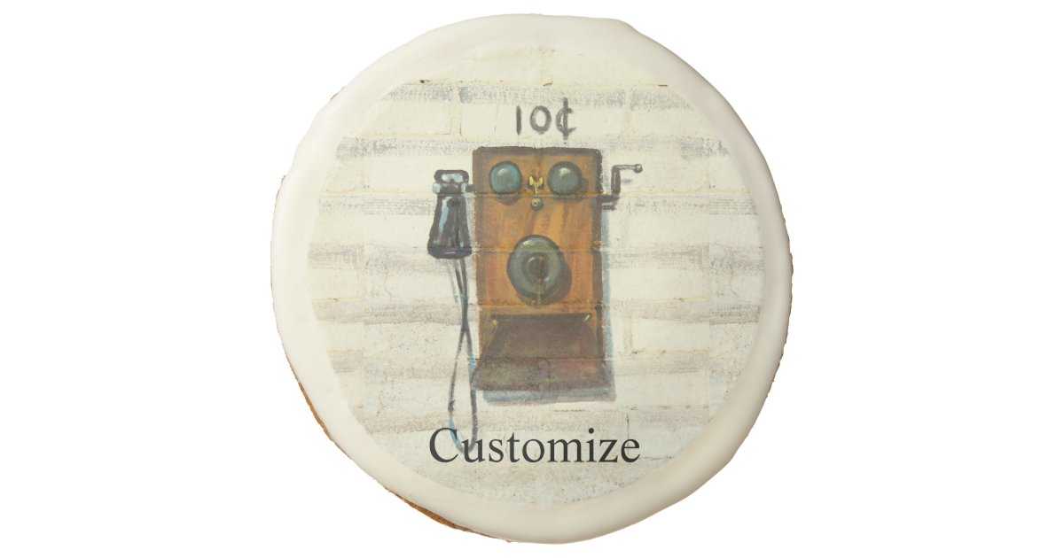 antique wall phone sugar cookie | Zazzle