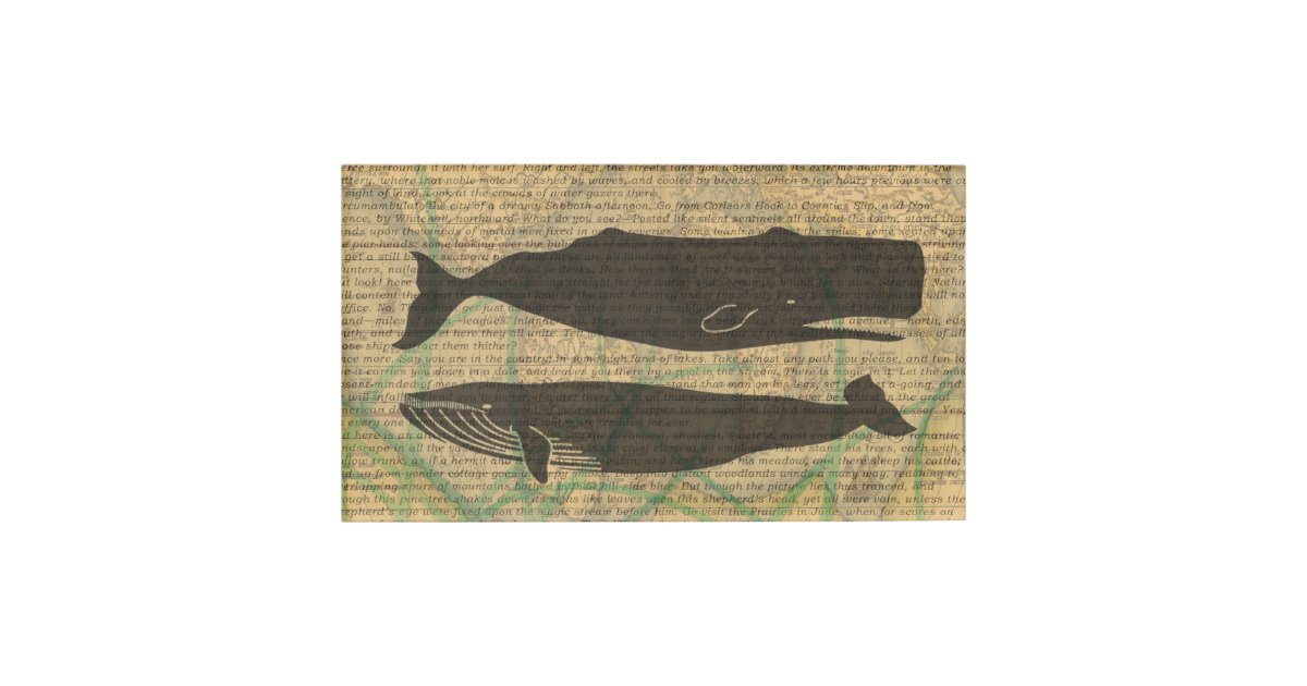 Antique Whale Nautical Sea Life Name Tag | Zazzle