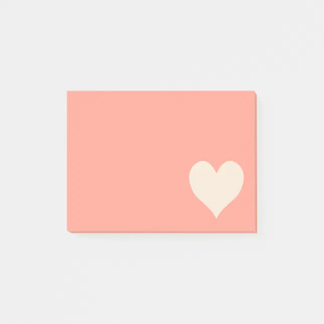 Antique White Cute Heart Shape Post-it Notes | Zazzle
