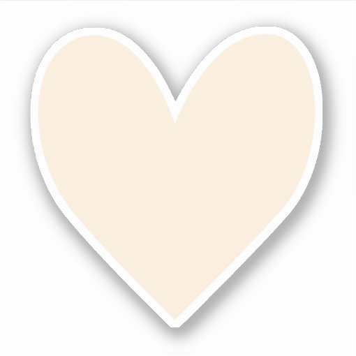 Antique White Heart Sticker | Zazzle