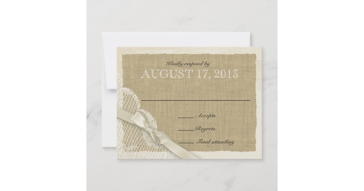 Antique White Lace Country Response Card | Zazzle