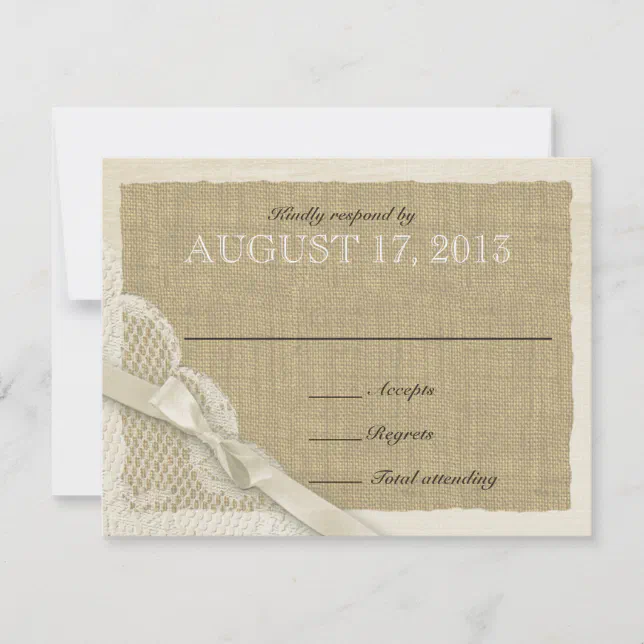 Antique White Lace Country Response Card | Zazzle