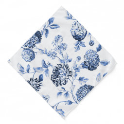 Antique White & Periwinkle Blue Floral Toile Bandana | Zazzle