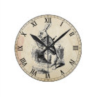 Antique White Rabbit Roman Numeral Wall Clock | Zazzle.com