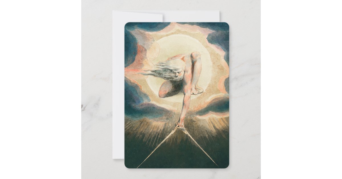 Antique William Blake Earth Compass Symbolism Invitation | Zazzle