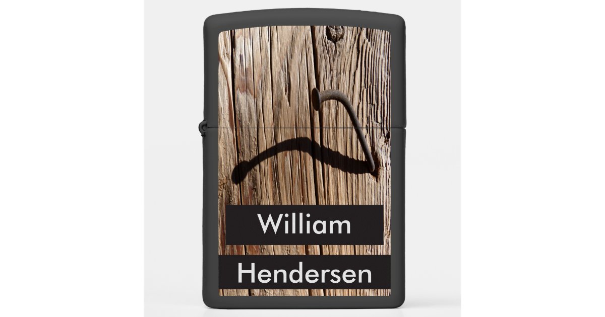 Antique Wood Nail Vintage Monogram Zippo Lighter | Zazzle