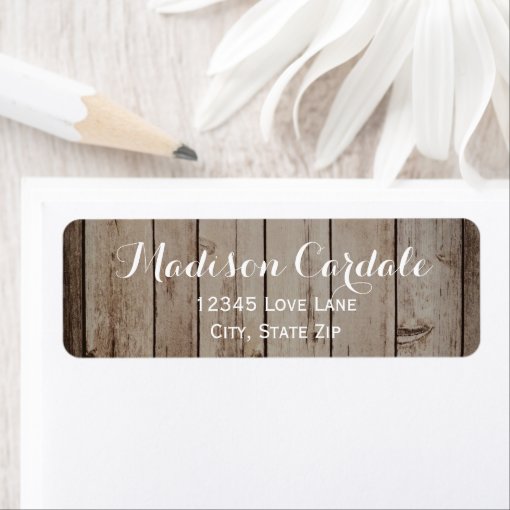 Antique Wood Rustic Country Return Address Labels | Zazzle