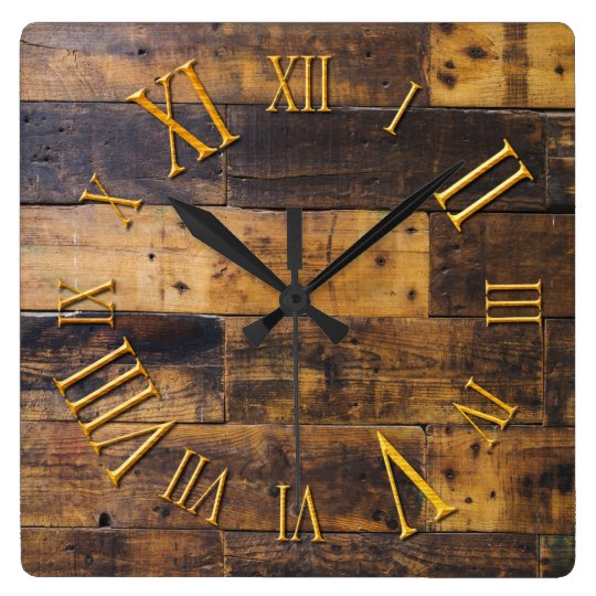 Antique Wooden Roman Numeral Round Wall Clock | Zazzle.com