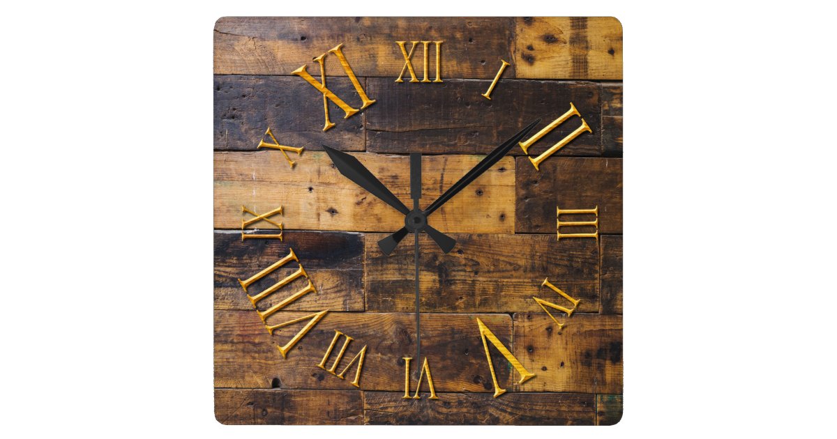 Antique Wooden Roman Numeral Round Wall Clock | Zazzle.com