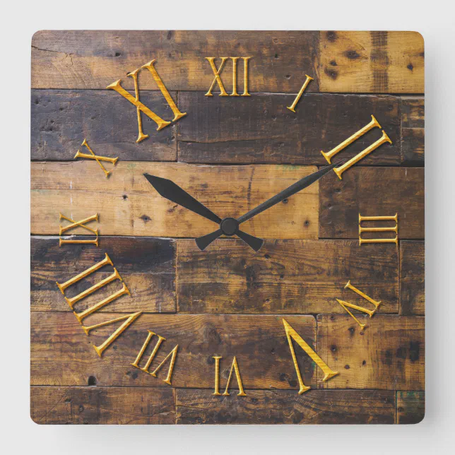 Antique Wooden Roman Numeral Round Wall Clock | Zazzle